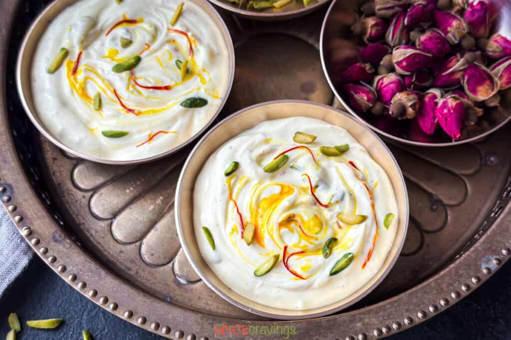 Shrikhand With Greek Yogurt (Indian Sweetened Yogurt) - Spice Cravings