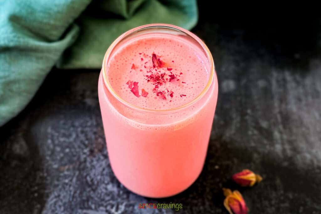 5-Minute Rose Lassi (Refreshing Indian Yogurt Drink) - Spice Cravings